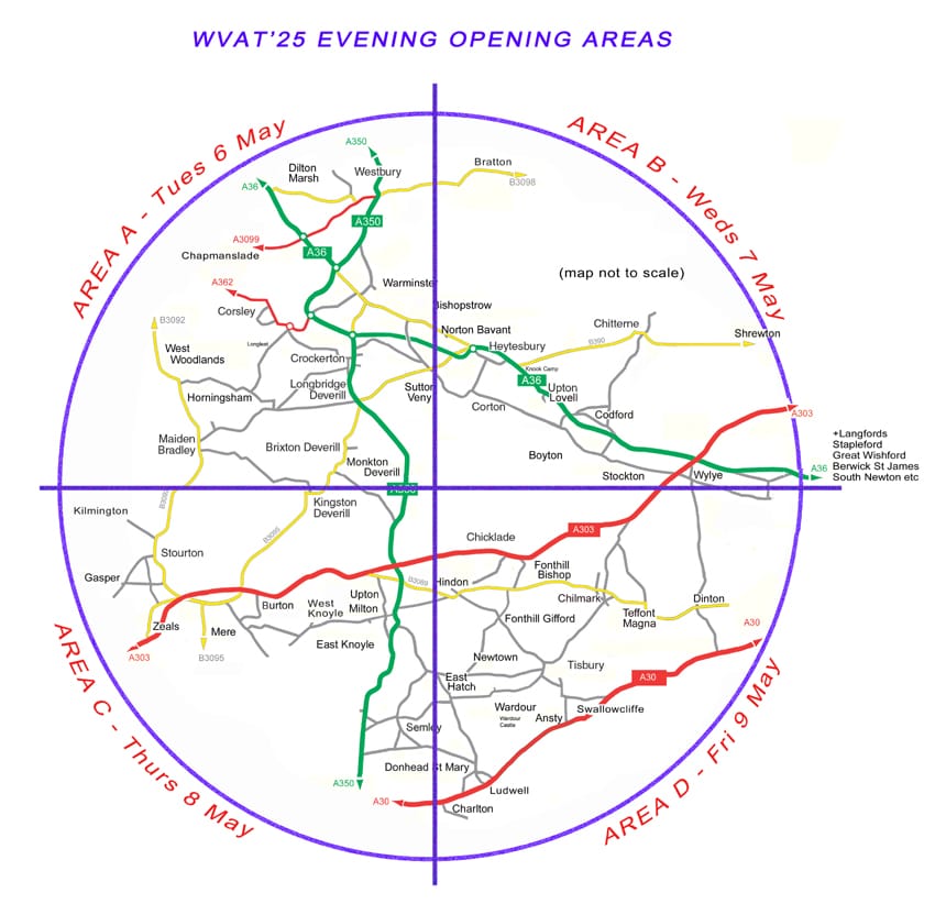 Evening Openings Areas - Wylye Valley Art Trail